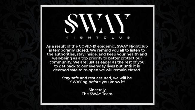 SWAY Nightclub in Fort Lauderdale - Restaurant menu and reviews