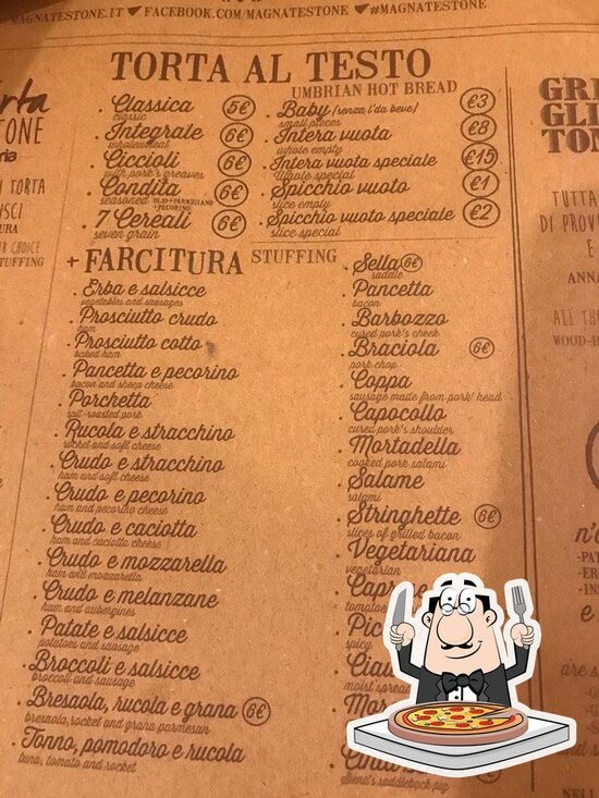 Menu at Testone BBQ, Milan