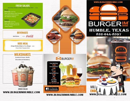 Menu at Umble Burgers restaurant, Humble, Eastex Fwy Hwy 59 N