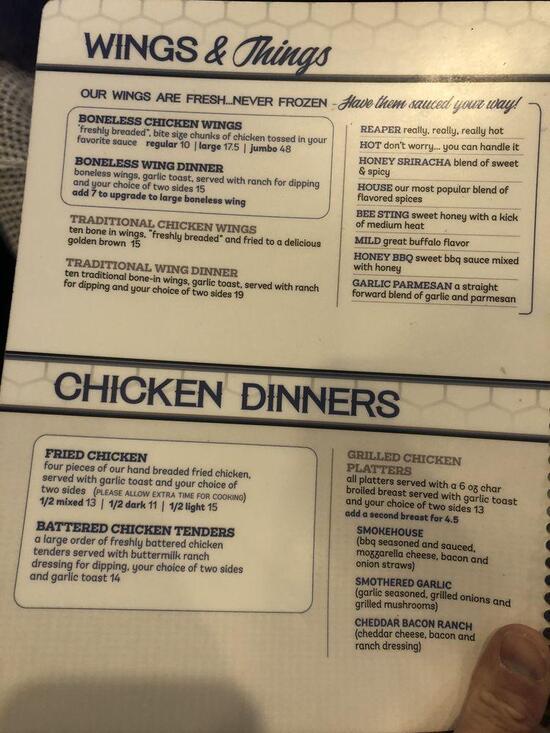 Menu at Chix Restaurant, Streator