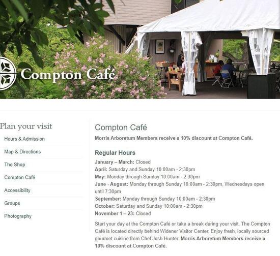 Menu at Compton Café (Seasonal) cafe, Philadelphia