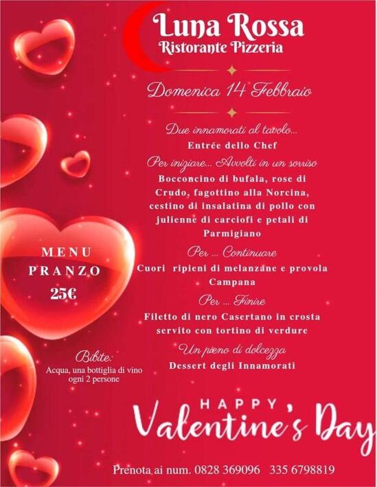 Menu at Luna Rossa pizzeria, Eboli, Via Ceffato 112