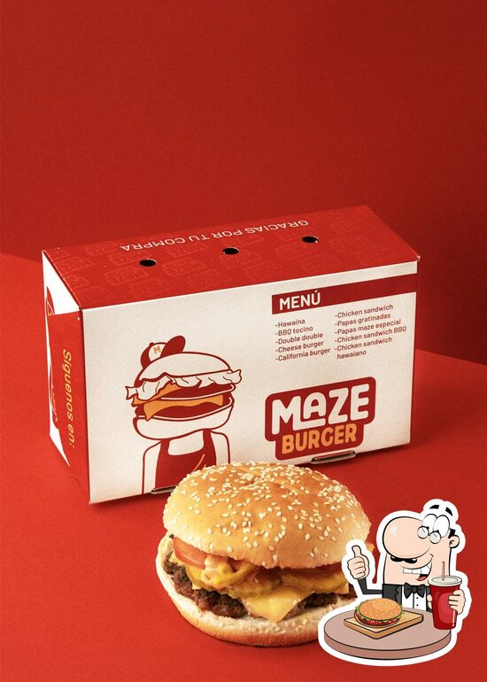 Menu at MAZE Burger restaurant, Ayotlán