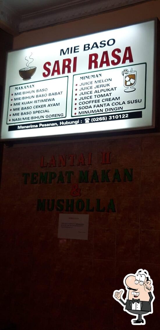 Menu at Baso Sari Rasa restaurant, Jalancagak
