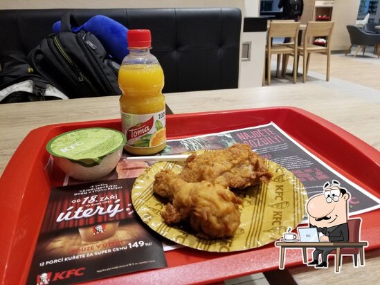 Menu at KFC Praha Airport fast food, Prague, Aviatická 1017/2