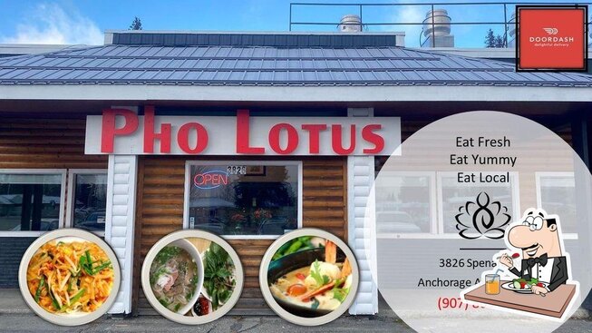 Menu at Pho Lotus restaurant, Anchorage