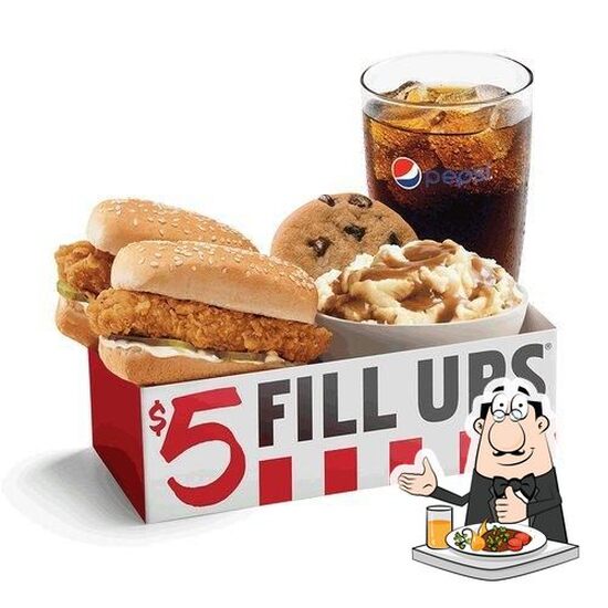Menu at KFC fast food, Sheffield, Detroit Rd