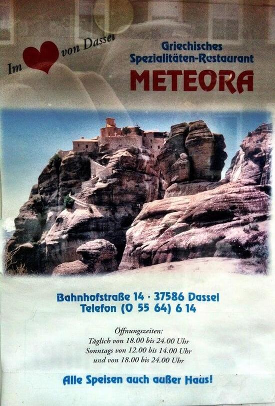 Menu at Restaurant Meteora, Dassel