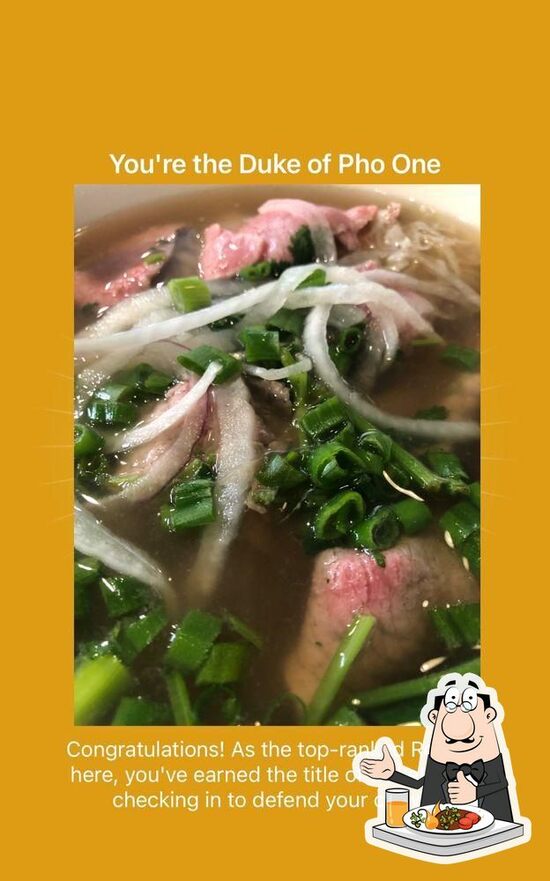 Menu at Pho One restaurant, Hurst
