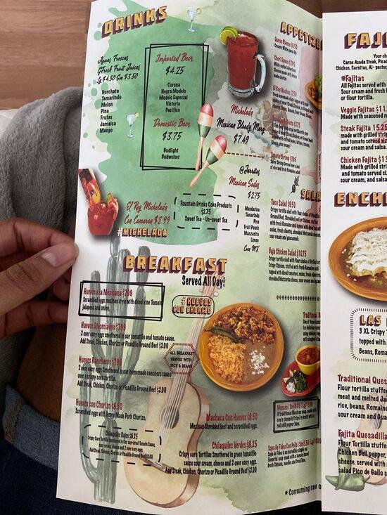 Menu at Taqueria el Rey restaurant, Port St. Lucie