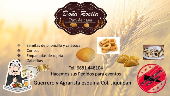 Menu at Doña Rosita, Pan de casa, Los Mochis