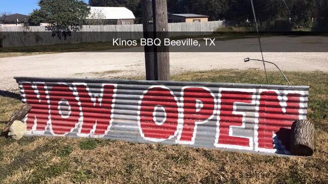 Menu at Kino's BBQ, Beeville