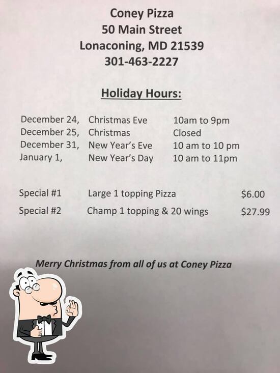 Menu at Coney Pizza pizzeria, Lonaconing, 50 Main St