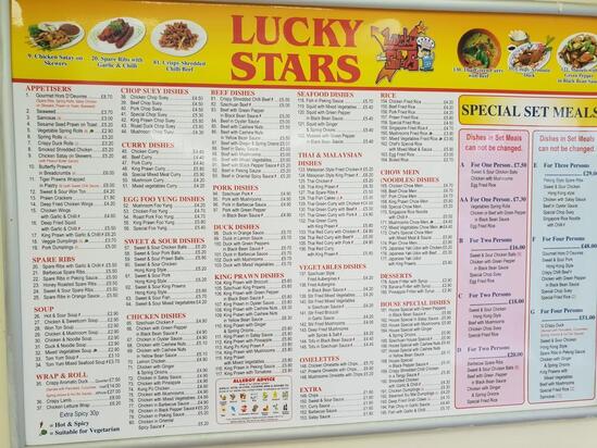 Menu at Lucky Stars fast food, Hemel Hempstead
