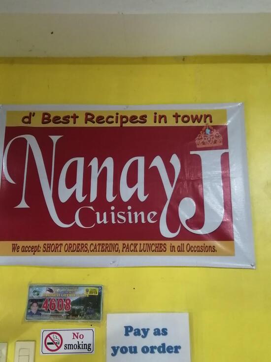 Menu at Nanay J Cuisine restaurant, Digos City, Q943+3R5