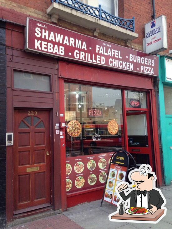 Menu at Sphinx restaurant, London, 229 Holloway Road