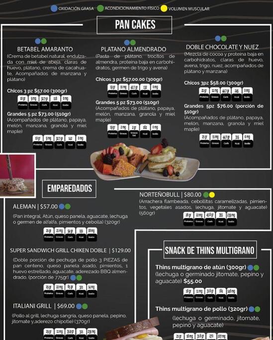 Menu at Gym Nutrition restaurant, Fresnillo