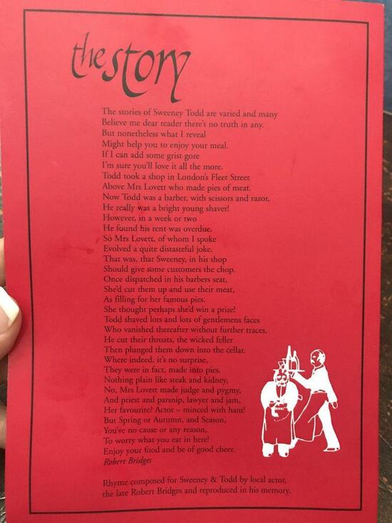 Menu at Sweeney & Todd pub & bar, Reading