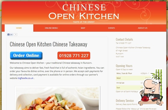 Menu at CHINESE OPEN KITCHEN Chinese Takeaway restaurant, Runcorn
