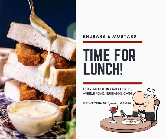 Menu at Rhubarb & Mustard Cafe, Nuneaton, 18-21