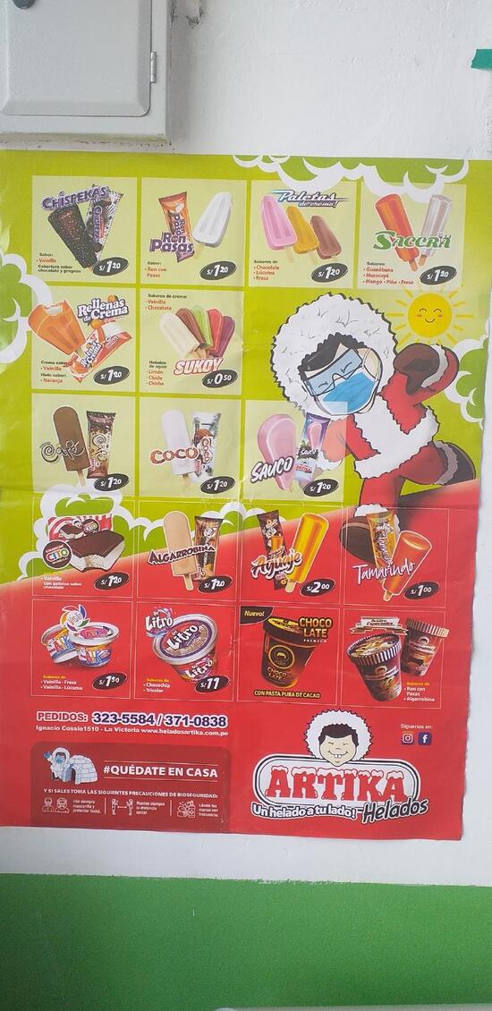 Menu at Disfruta mix cafeteria, Villa el Salvador