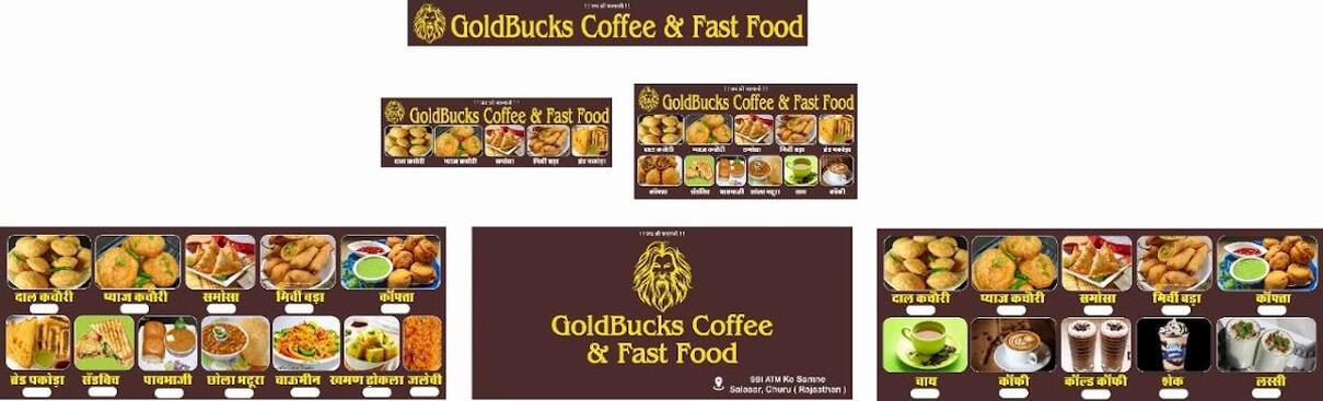Menu at GOLDBUCKS COFFEE, Salasar
