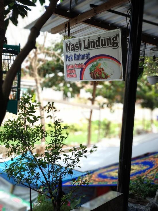 Menu at Nasi Lindung Pak Rahmat restaurant, Mataram