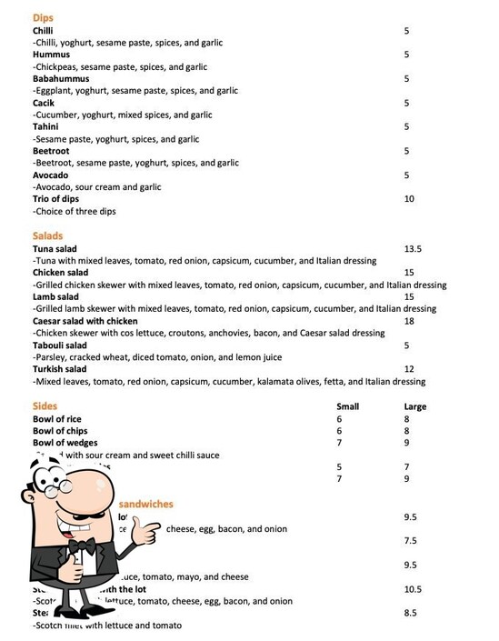 Menu at Cafizza restaurant, Geelong