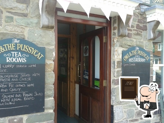 Menu at The Owl & The Pussycat cafe, Laugharne