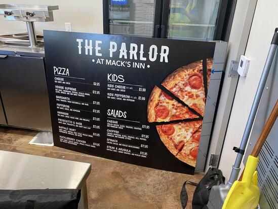 Menu at The Parlor pizzeria, Island Park