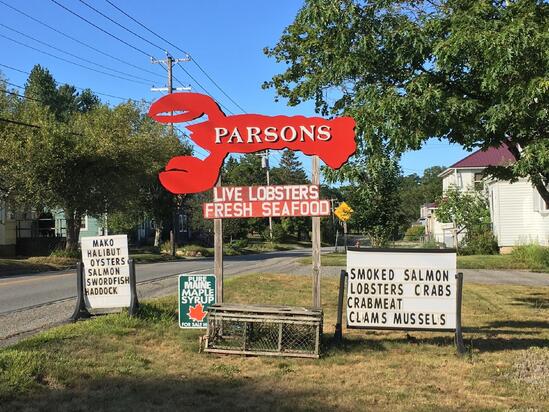 Menu at Parsons Lobsters restaurant, Bar Harbor