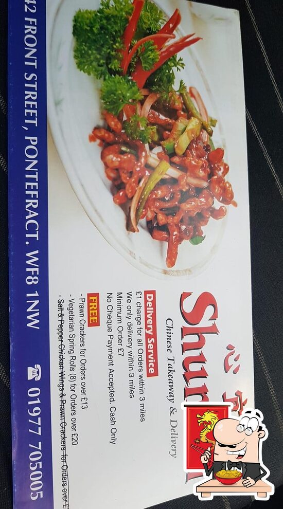 Menu at Shummi Chinese Takeaway restaurant, Pontefract