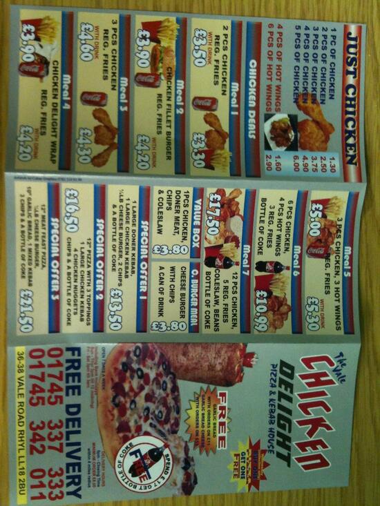 Restaurante The Chicken Delight Takeaway, Rhyl