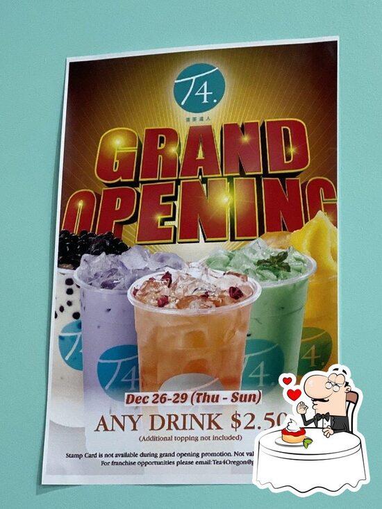 Menu at T4, Keizer