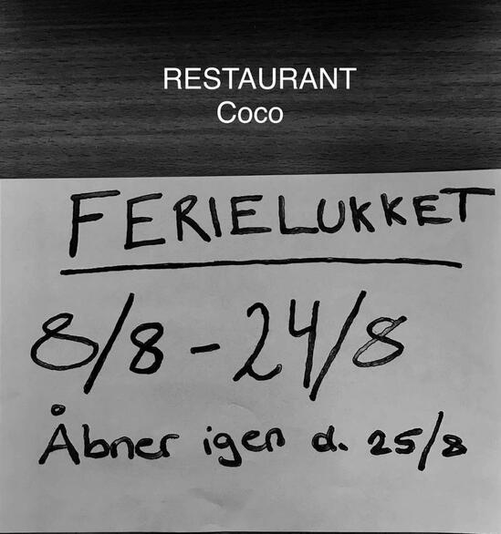 Menu at Coco v/Nasir Al-Kazaz restaurant, Thyholm