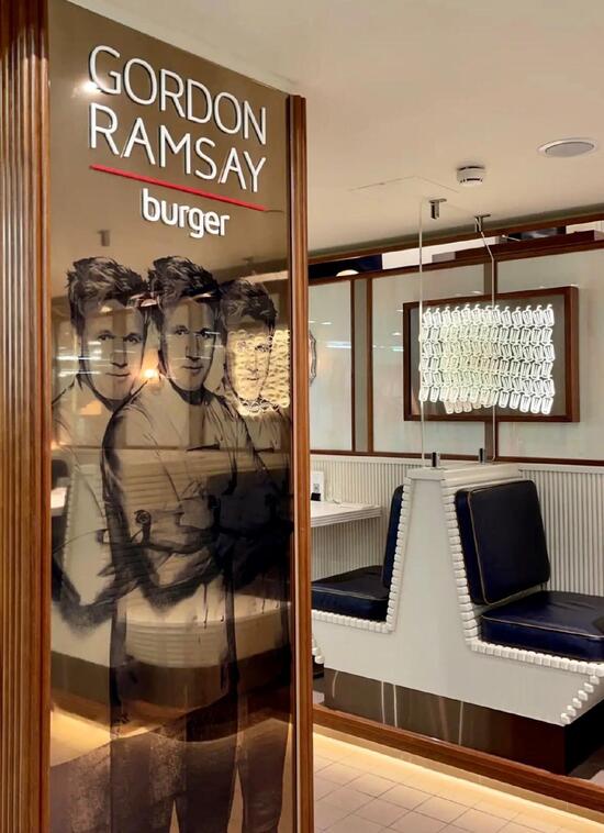 Menu at Gordon Ramsay Burger restaurant, London