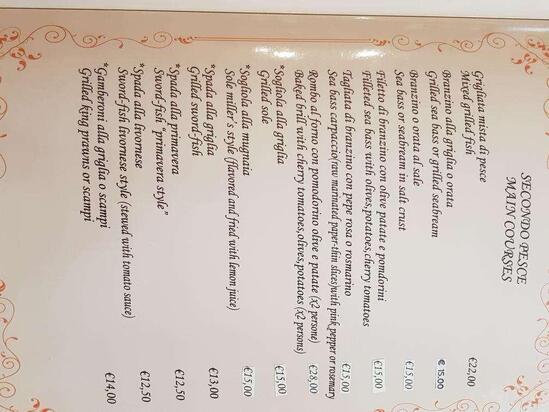 Menu at La Locanda Dell'Amore pizzeria, Milan