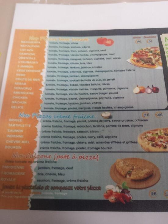 Menu at Pizza Nino restaurant, Lyon