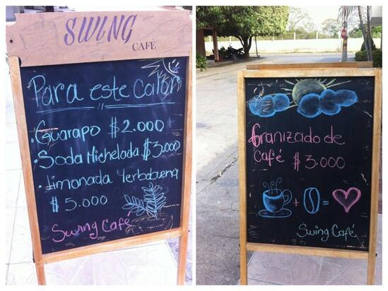 Menu at Swing Café, Montería, Calle 23A No. 3-27W