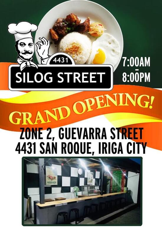 Menu at SILOG Street restaurant, City of Iriga