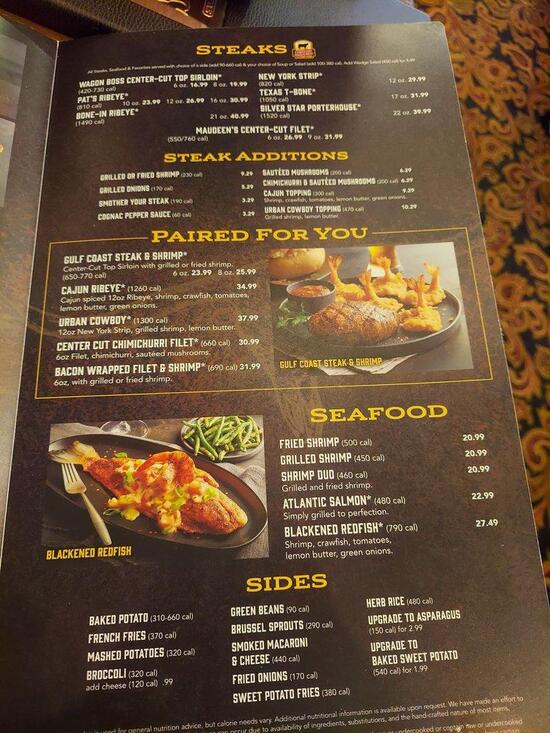Menu at Saltgrass Steak House steakhouse, Liberty