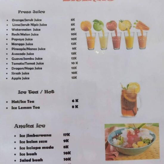 Menu at Resto Ratu - Hotel Ratu Jembrana restaurant, Negara