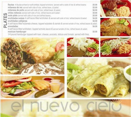 Menu at El Nuevo Cielo Restaurant, Laredo
