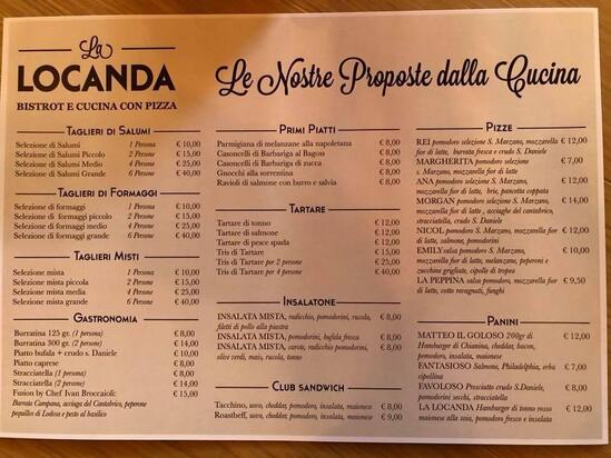 Menu at La Locanda, Desenzano del Garda