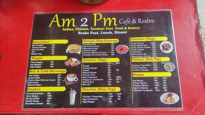Menu at Am 2 pm cafe &restro kotdwar, Kotdwara