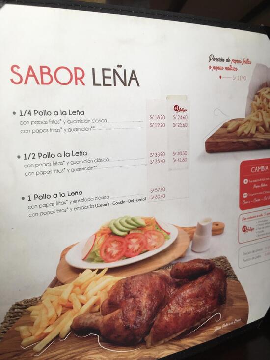 Carta del restaurante Villa Chicken, Lima, El Polo 247