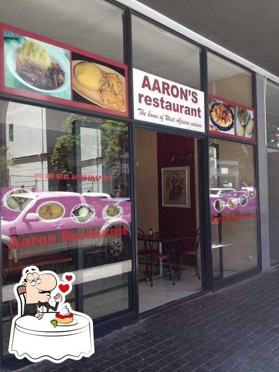 Menu at Aaron restaurant, Cape Town