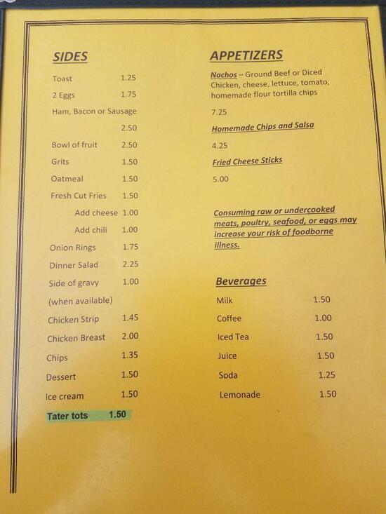 Menu at Corn Cafe, Corn, 207 W Main St