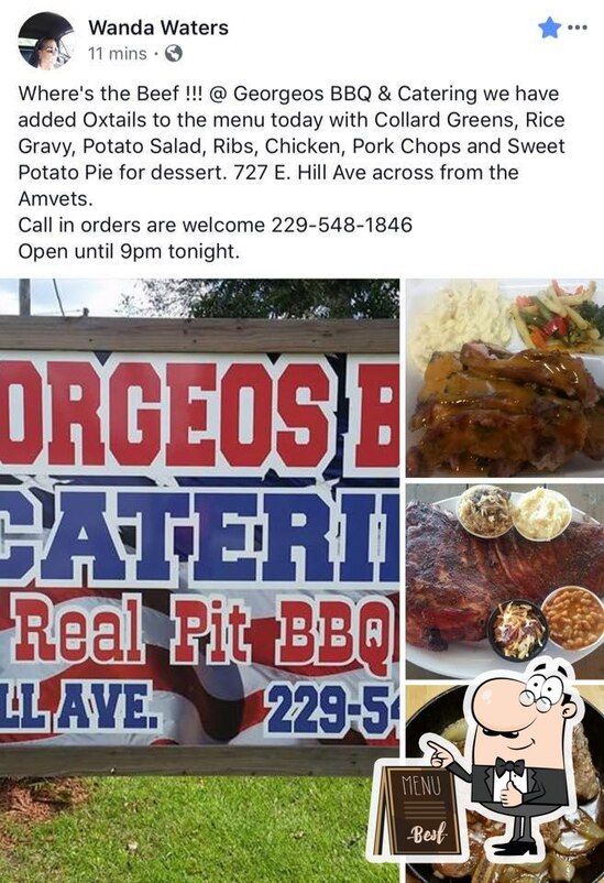 Menu at Georgeos bbq and catering, Valdosta