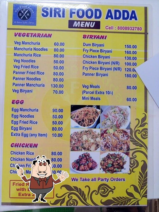 Menu at Siri Food Adda, Bhadrachalam